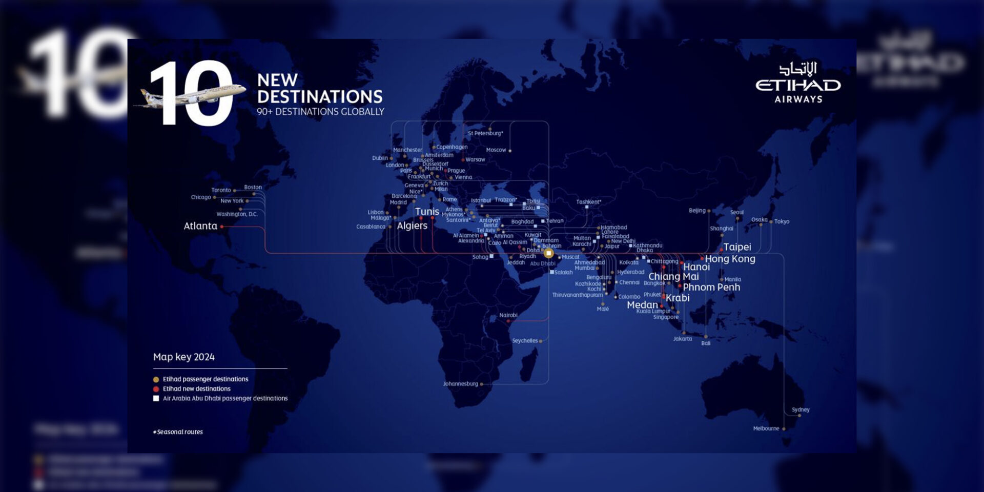 Etihad Airways announces 10 new routes in one day - TravelTalk